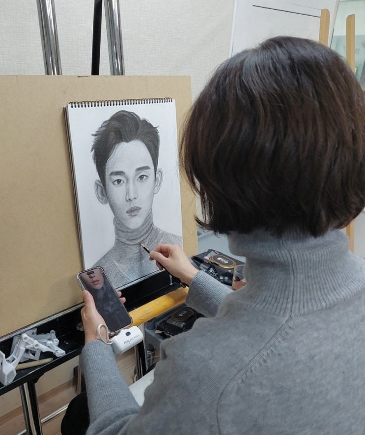 진주 성인취미미술 전문화실 연필화 초상화 그리기 진주미술학원 네이버 블로그