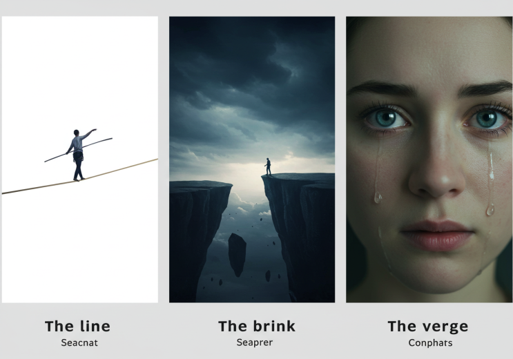 (put~) on the line 뜻, on the brink 차이, on the verge of 의미 / 영어로 ~직전에 ...