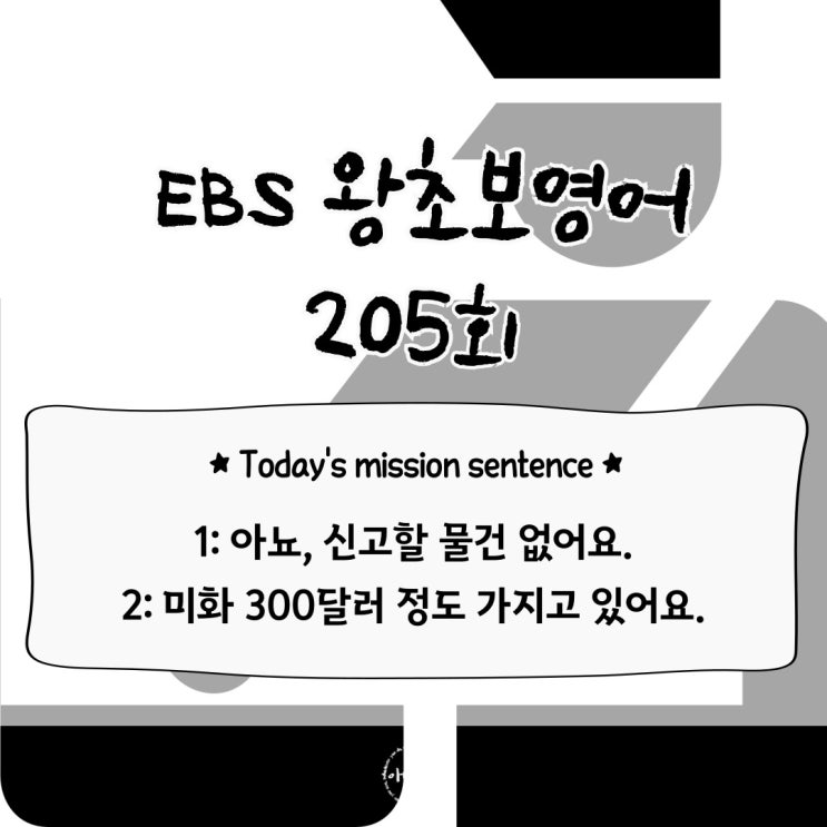 세관검사!/Do you have anything to declare?(205회:EBS왕초보영어) : 네이버 블로그