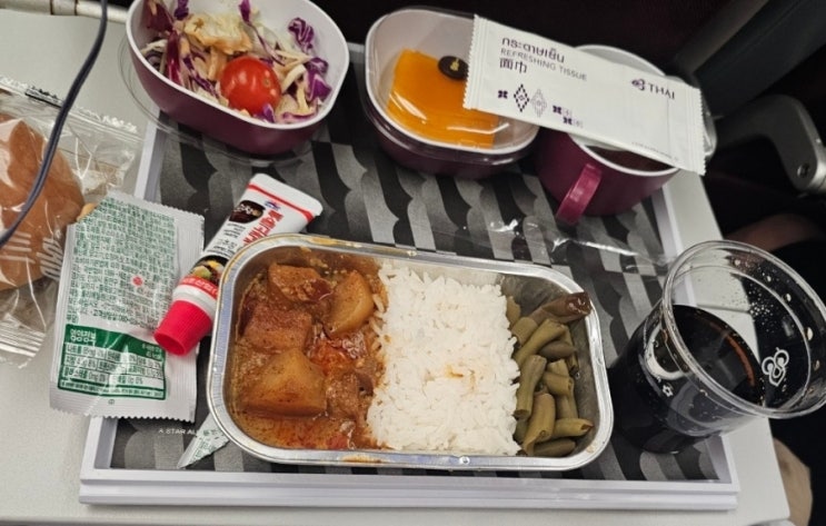 타이항공 인천 방콕 비행기 TG659 이코노미 기내식 좌석 : 네이버 블로그