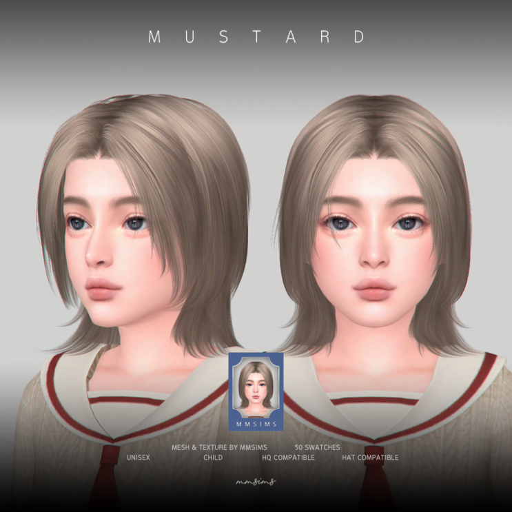 심즈4 CC 어린이 헤어 // MMSIMS Hair Mustard CU : 네이버 블로그