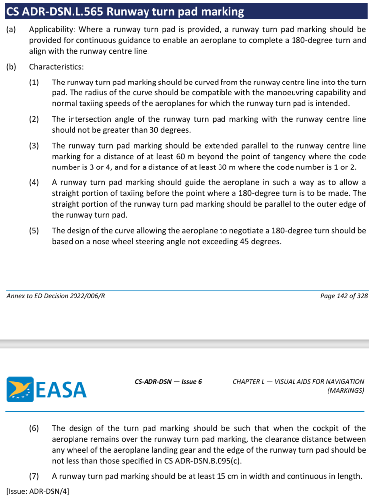 EASA 기준 설명 (109) Runway turn pad marking : 네이버 블로그