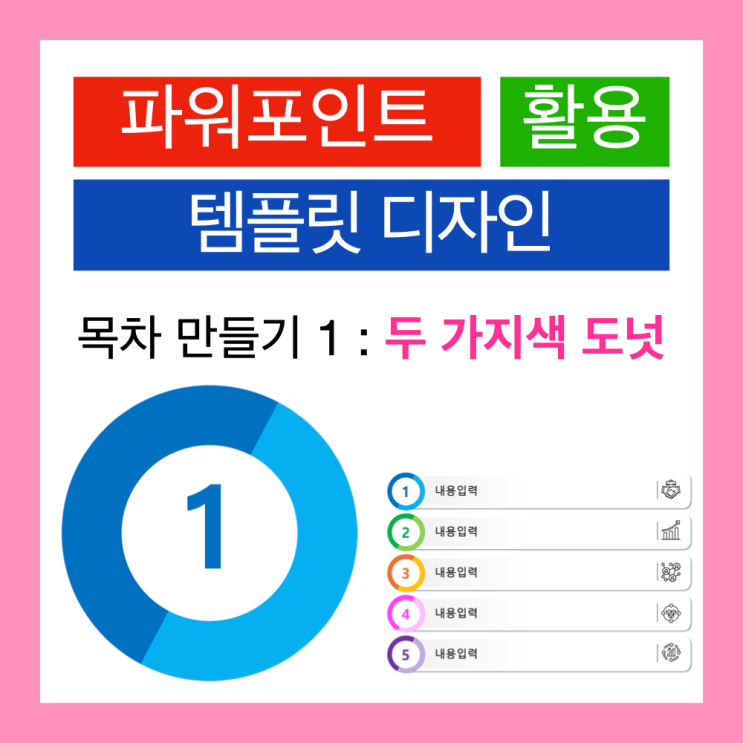 파워포인트 Ppt 탬플릿 만들기 목차 만들기 1 두 가지색 도넛 만들기맥북 Ppt 네이버 블로그