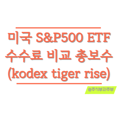 미국 S&P500 ETF 수수료 비교 총보수 (kodex tiger rise) : 네이버 블로그