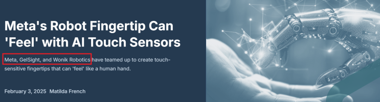 Digit 360과 Allegro Hand는 모두 2025년에 출시될 예정,, Meta & 원익로보틱스(원익 홀딩스), 2월 3 ...