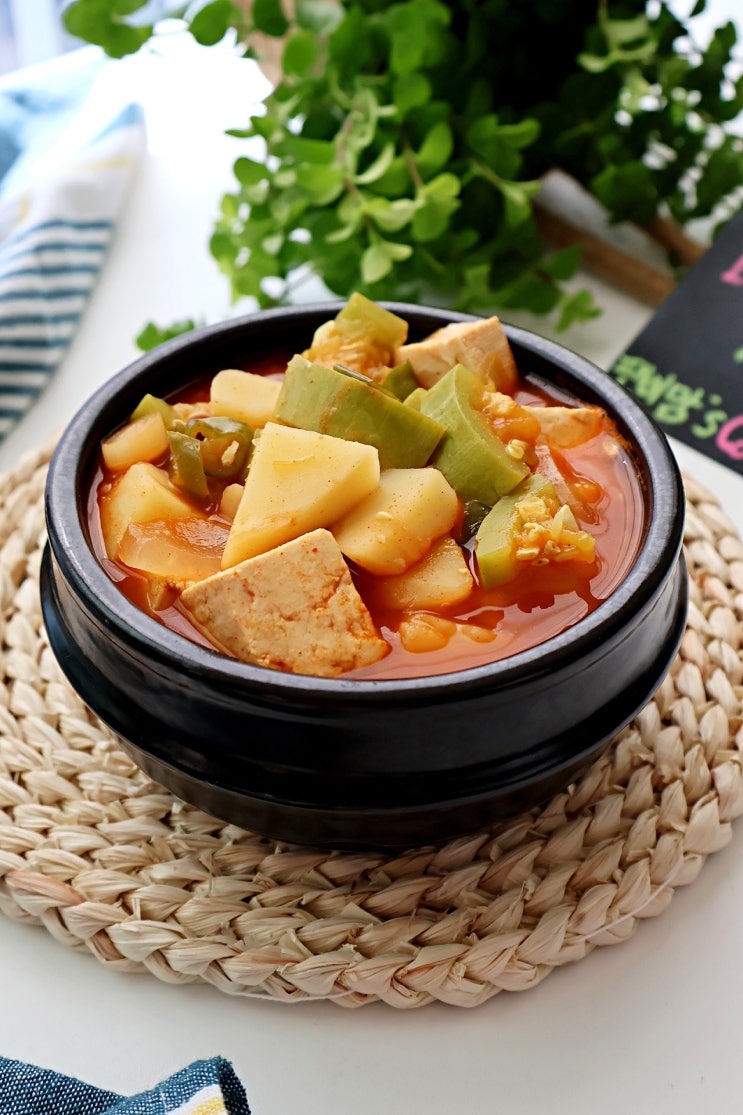 고추장찌개 레시피 애호박찌개 감자 고추장찌개 만들기 네이버 블로그