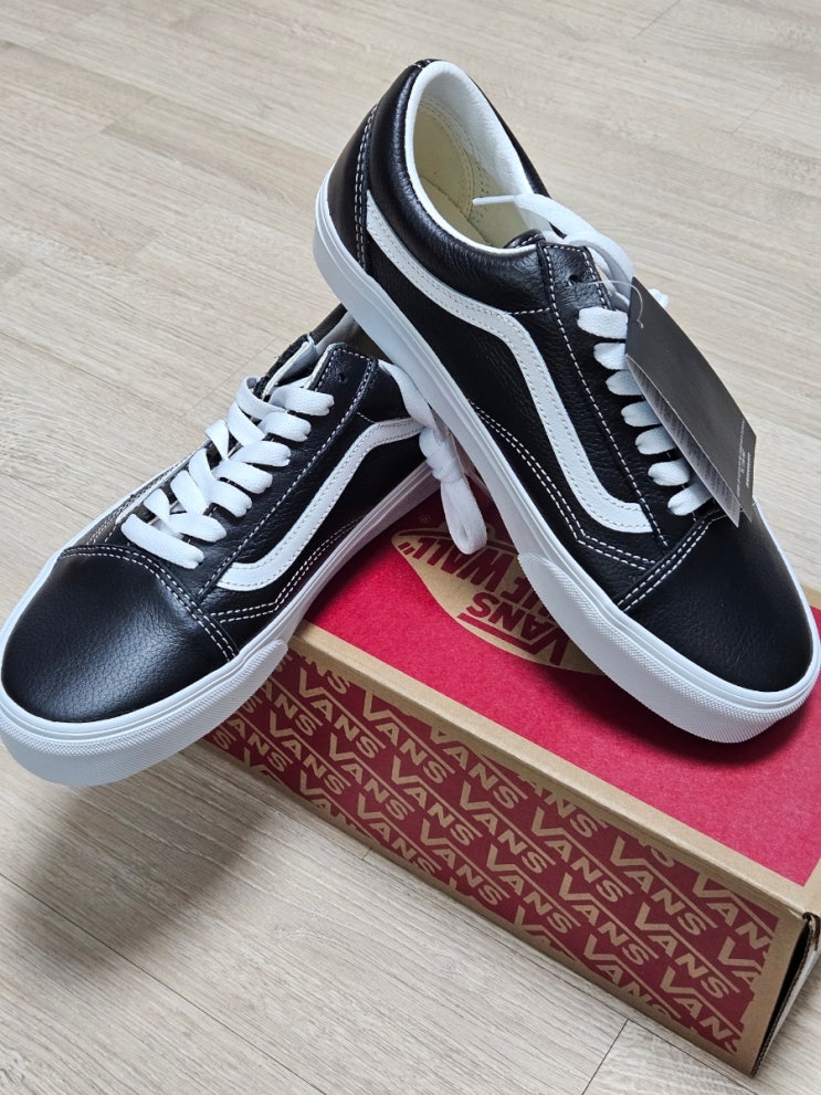 (내돈내산)반스 레더 올드스쿨 블랙 Vans Leather Old Skool Black 260사이즈 (VN000CP5BPB1 ...