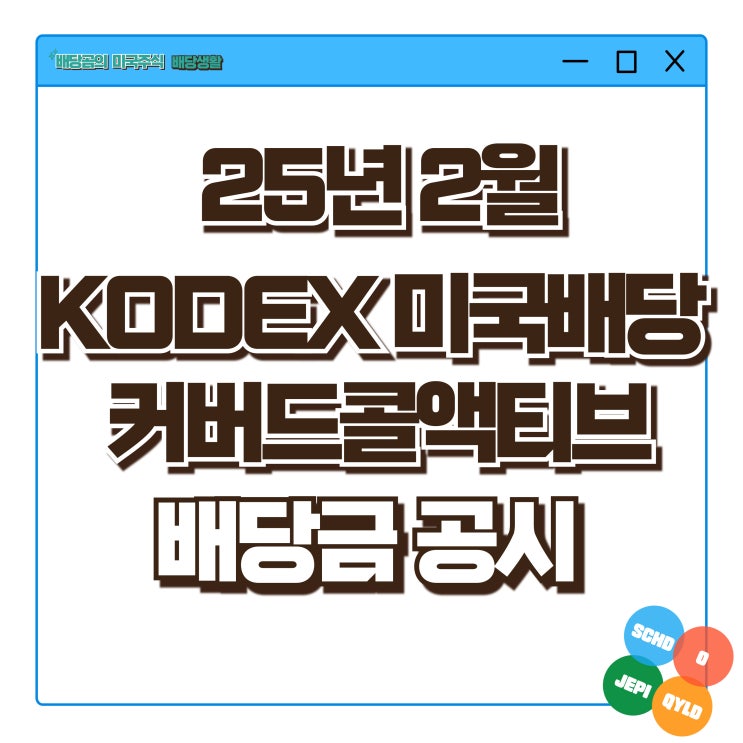 25년 2월 KODEX 미국배당커버드콜액티브 배당금 및 지급일 공시 : 네이버 블로그