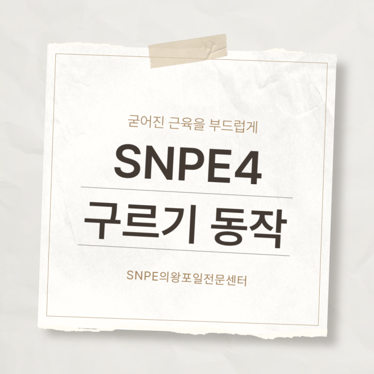 SNPE 구르기 동작 초보자도 쉽게 따라 하는 척추 운동 : 네이버 블로그