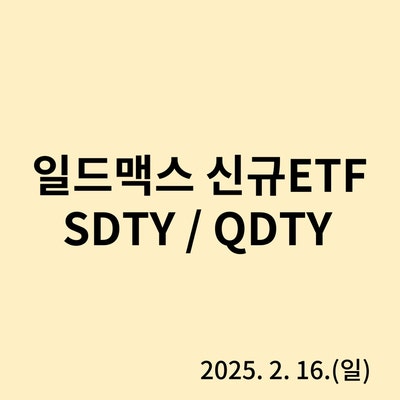 [미국주식] 일드맥스 신규 ETF/ SDTY / QDTY / S&P500 / 나스닥100 / 주배당 / 0DTE : 네이버 블로그
