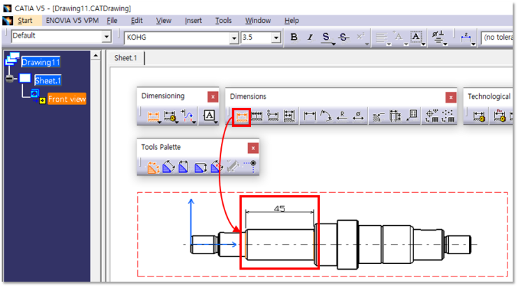 22. CATIA DRAFTING : DIMENSIONING TOOLBAR 기능 이해-1 : 네이버 블로그