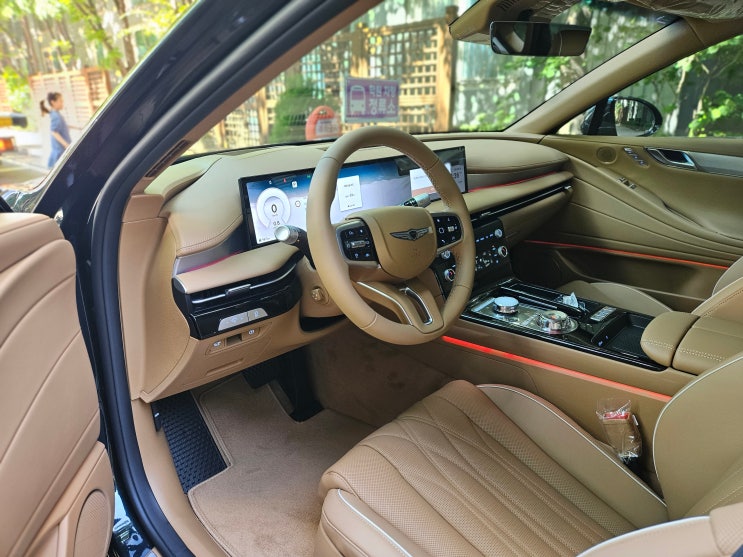 제네시스 G80 2.5T AWD / 테즈먼 블루의 에크루 카멜 출고 완료 : 네이버 블로그