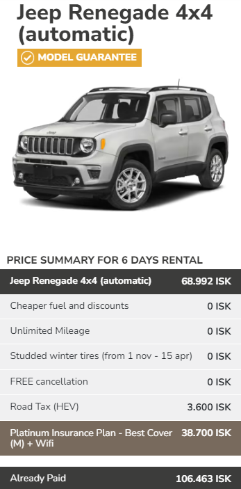 아이슬란드 여행 ㅣ로투스 렌터카 Lotus Car Rental 풀 커버리지 Jeep 예약 및 픽업 후기 : 네이버 블로그