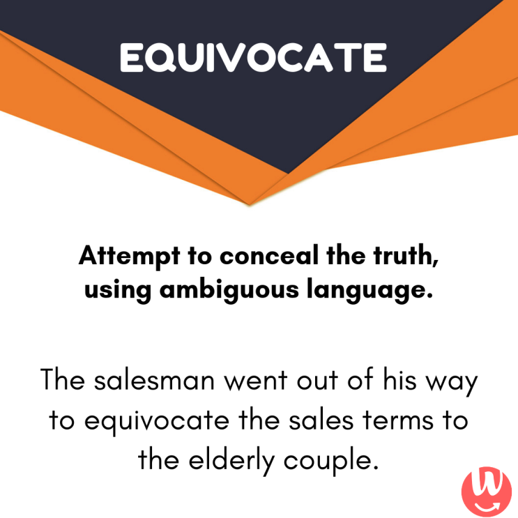 [100 College Graduate Words ] 36. equivocate : 네이버 블로그