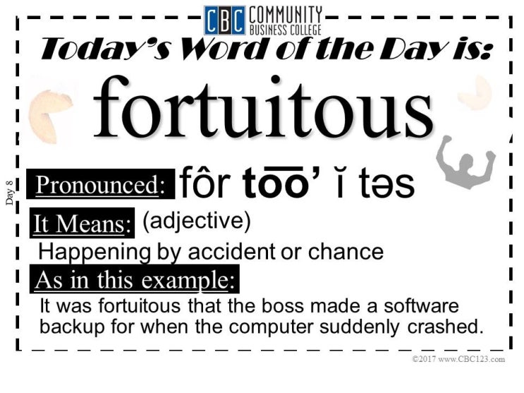 [100 College Graduate Words ] 45. fortuitous : 네이버 블로그