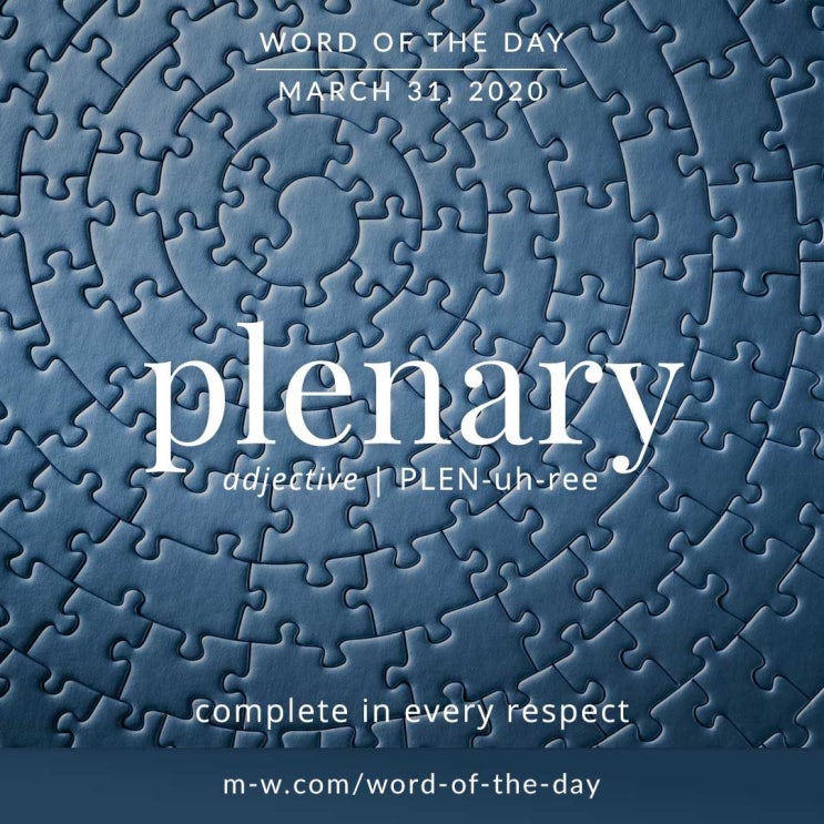 [100 College Graduate Words ] 69. plenary : 네이버 블로그