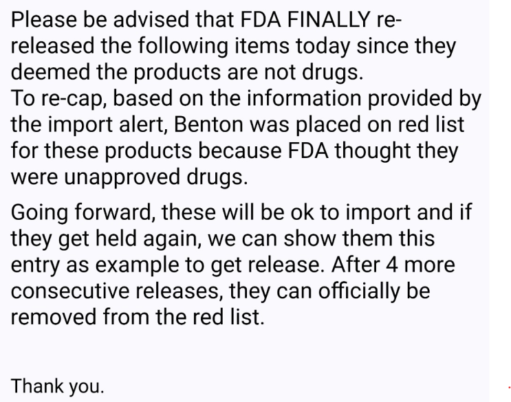 FDA Import Alert 66-41 해결 첫 번째 단계 완료 : 네이버 블로그