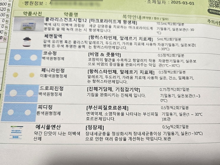 축농증 약 부비동염 치료 약처방 복용기간 : 네이버 블로그