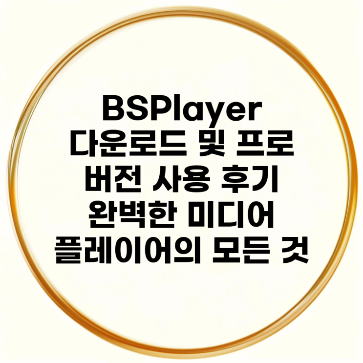 BSPlayer 다운로드 및 프로 버전 사용 후기: 완벽한 미디어 플레이어의 모든 것 : 네이버 블로그