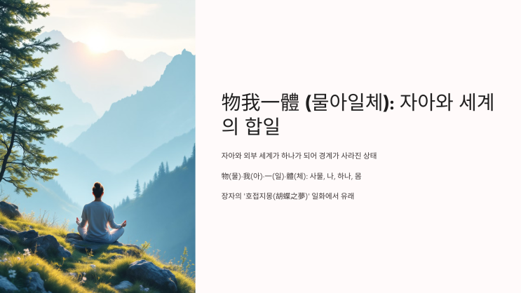 물아일체 뜻과 유래 예문을 통해 배우는 평화로운 삶의 비결 : 네이버 블로그