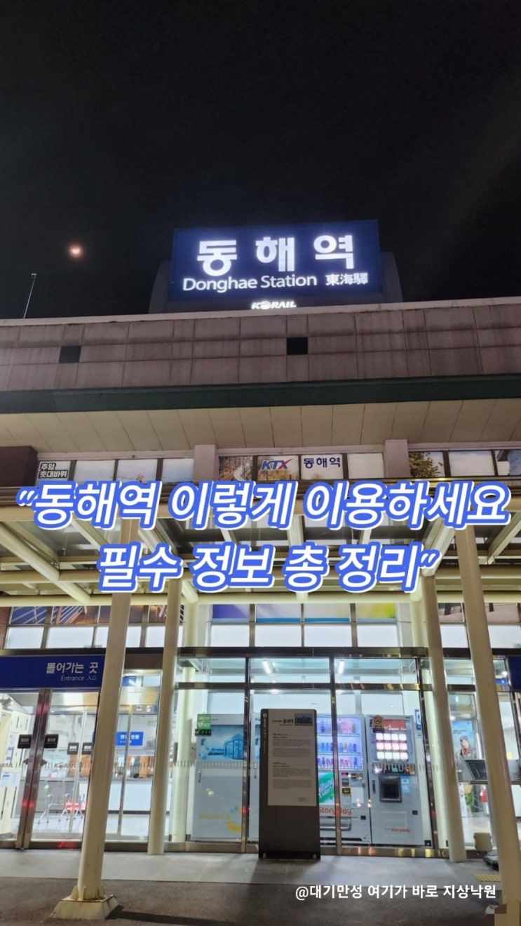 "동해역 이렇게 이용하세요 필수 정보 총 정리" : 네이버 블로그