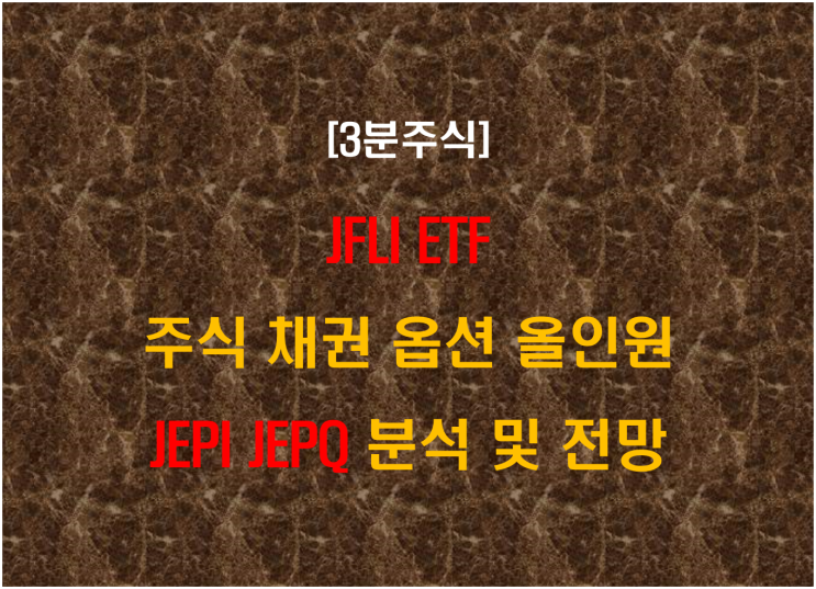 JFLI ETF, 주식 채권 옵션 올인원 JEPI JEPQ 분석 및 전망 : 네이버 블로그