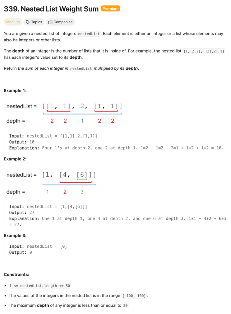 [Nested, Recursive, DFS, BFS] Nested List Weight Sum : 네이버 블로그