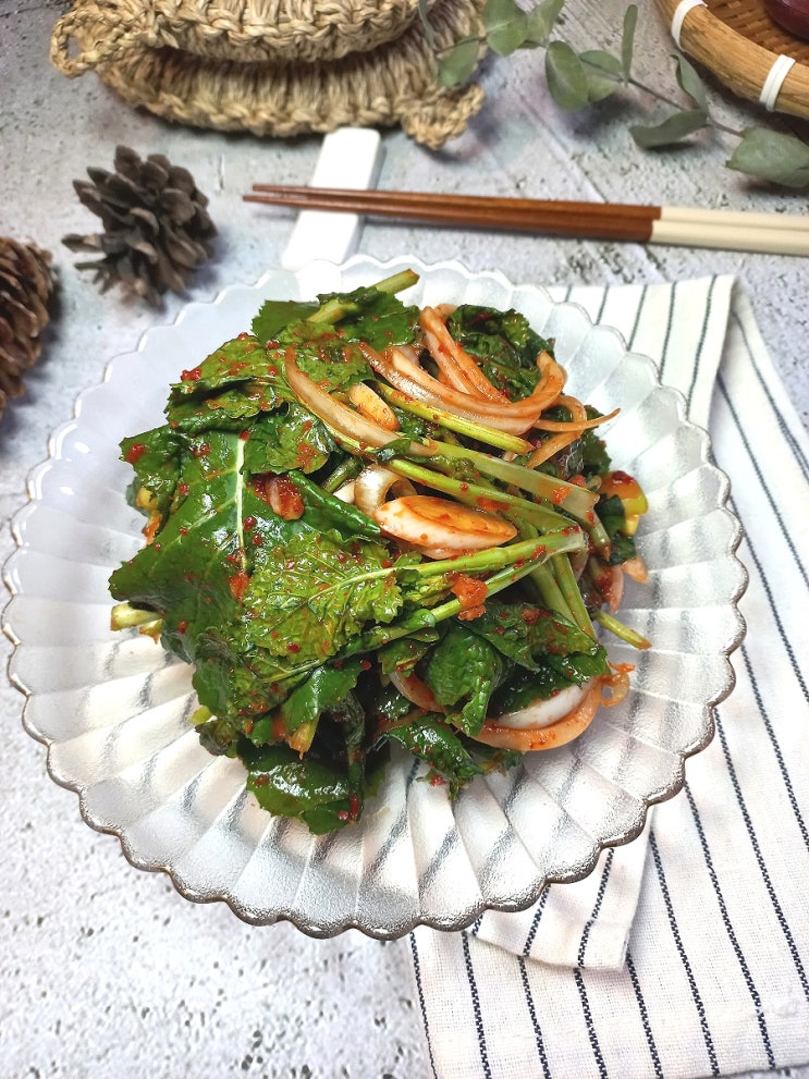 유채나물무침 유채나물 겉절이 겨울초김치 만들기 봄나물 종류 네이버 블로그