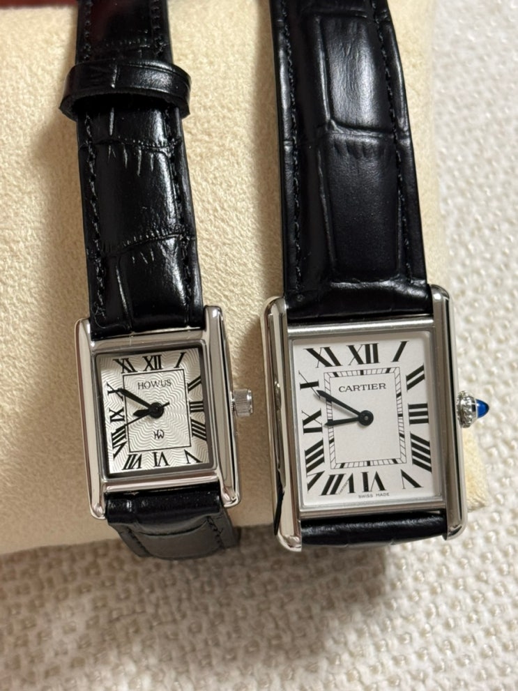 [바이로그:Buylog]HOWUS Square Classic Watch Black, 호와스 스퀘어 클래식 워치, 까르티에 탱크머스트 비교. : 네이버 블로그