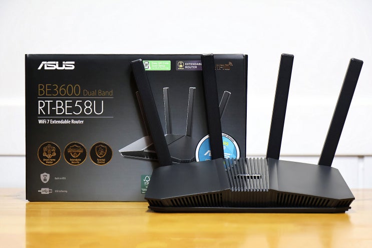 에이수스 ASUS RT-BE58U WiFi-7 듀얼밴드 게이밍 유무선공유기 사용기 리뷰 : 네이버 블로그
