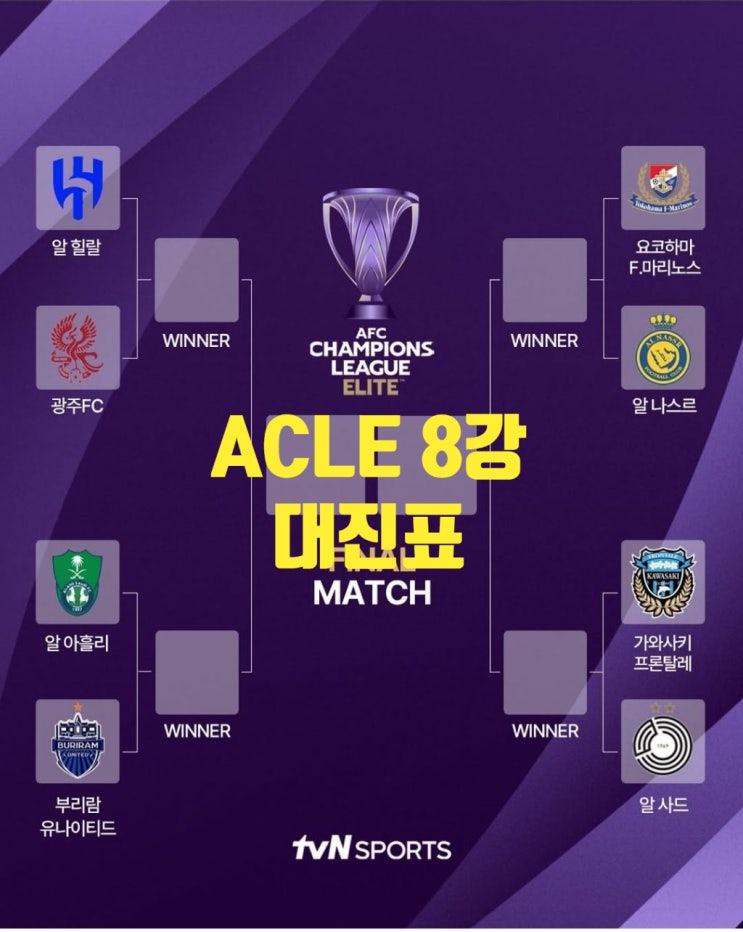 K리그 - 광주 FC ACLE 8강 대진 확정 : 네이버 블로그