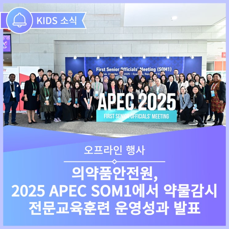 [KIDS소식] 의약품안전원, 2025 APEC SOM1에서 약물감시 전문교육훈련 운영성과 발표 : 네이버 블로그