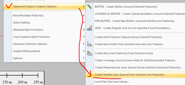 046] Global Mapper - 평행선 offset: Create Parallel Lines Spaced from ...
