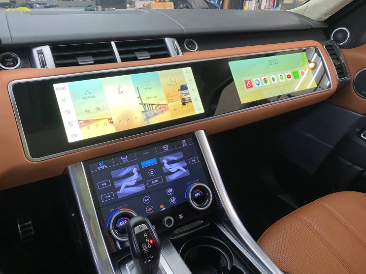 레인지로버 스포츠 안드로이드 올인원 듀얼 모니터 시공 : 네이버 블로그