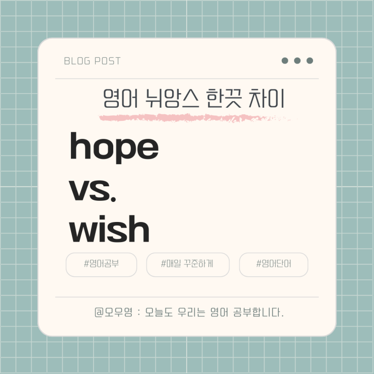 [더오우영의 영어 뉘앙스 한끗 차이] hope vs. wish : 네이버 블로그