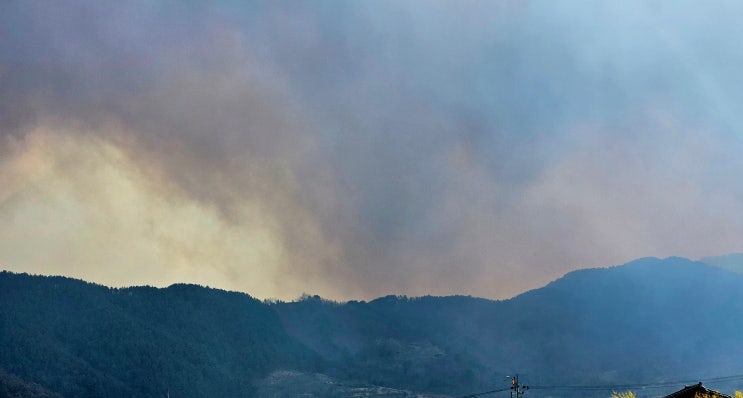 지리산 산청 산불 발화지점 강 건너 중태 상지까지 확산 : 네이버 블로그