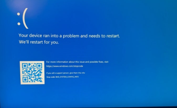 인천 컴퓨터수리 부평구 삼산동 "Your device ran into a problem and needs to restart ...