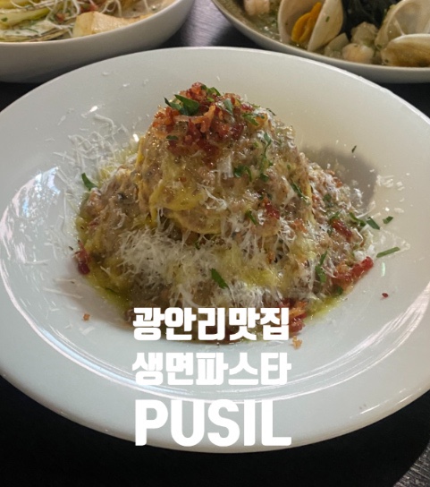 [부산 광안리] PUSIL : 광안리 생면파스타 맛집 / 분위기 좋아요 데이트 모임 추천 장소 : 네이버 블로그