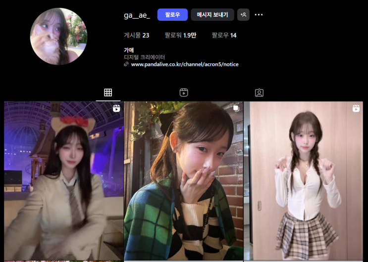 판다TV 의 간판 BJ 가애 - 인스타그램 및 확인된 정보 삐끼삐끼 : 네이버 블로그