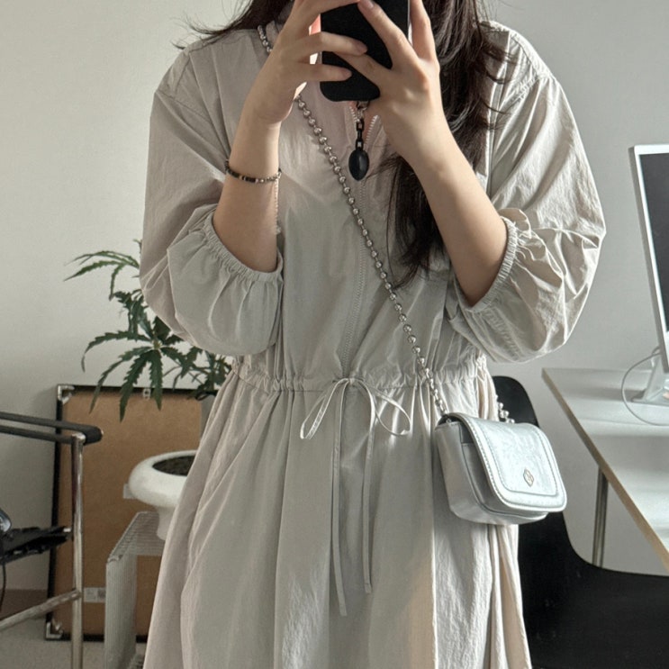 유니클로 나일론 원피스 7부 가을 출근룩 원피스 추천 : 네이버 블로그