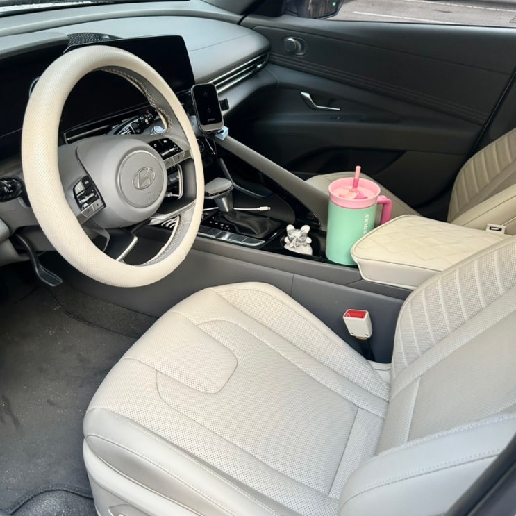 더 뉴 아반떼 CN7 캐시미어 베이지 시트 세 달 후기(feat. 미쏘 페이크 스웨이드 자켓 이염 이슈) : 네이버 블로그