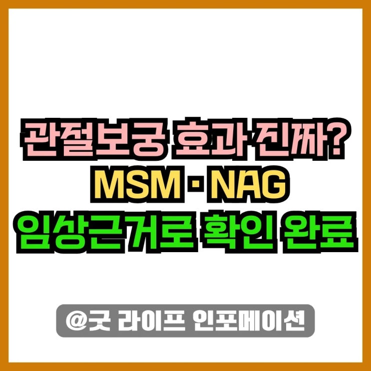 관절보궁 효과 진짜 있을까MSM·NAG 성분 효능 총정리 : 네이버 블로그
