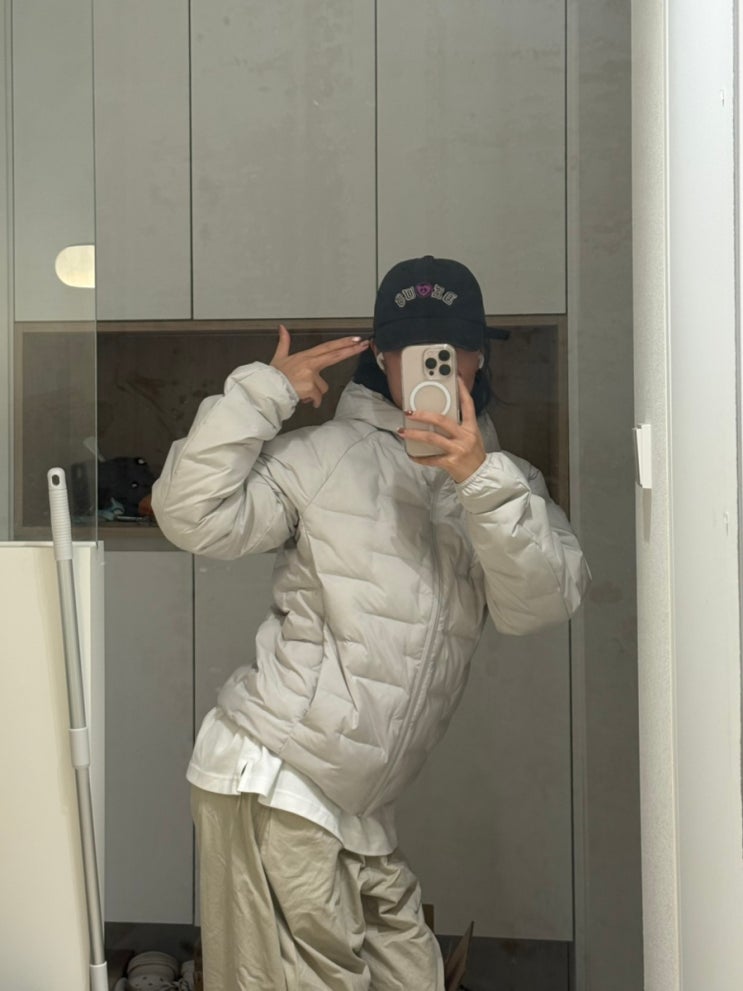 [유니클로] PUFFTECH파카 퍼프테크 아이보리 S 스몰 사이즈 남성용 여자 착용 후기ㅋ : 네이버 블로그