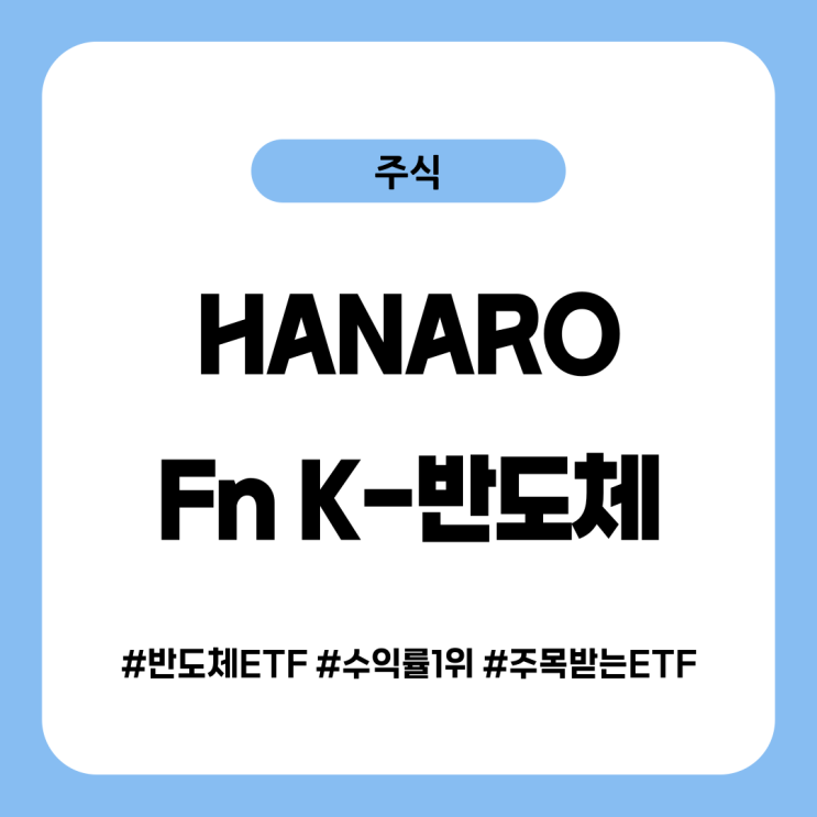 HANARO Fn K-반도체 ETF, 삼성전자 하이닉스 비중 국내 최고 : 네이버 블로그