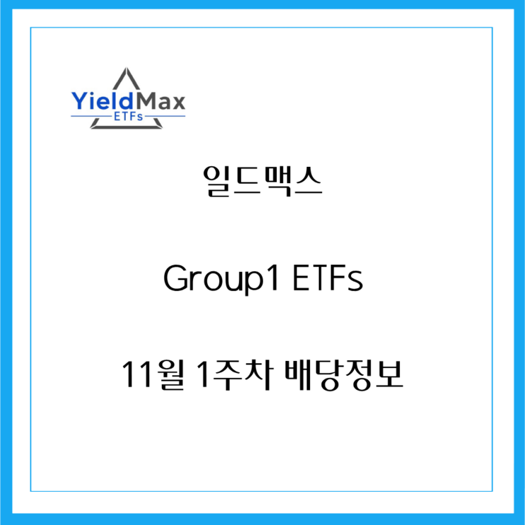 일드맥스 Group1 ETFs 11월 1주차 배당 정보 : 네이버 블로그