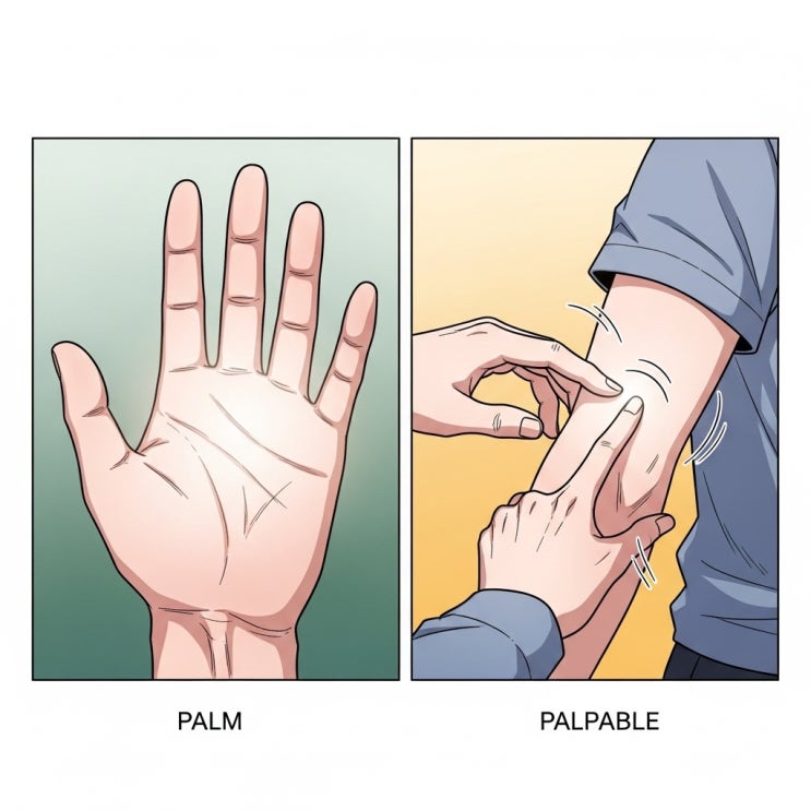 의학용어 palpable, palpation(觸診), non-palpable 뜻 / palpable mass(tension ...