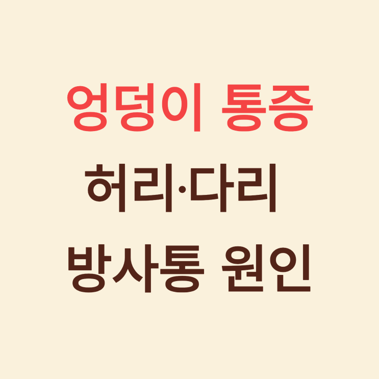 엉덩이 통증 허리·다리 방사통 원인 : 네이버 블로그