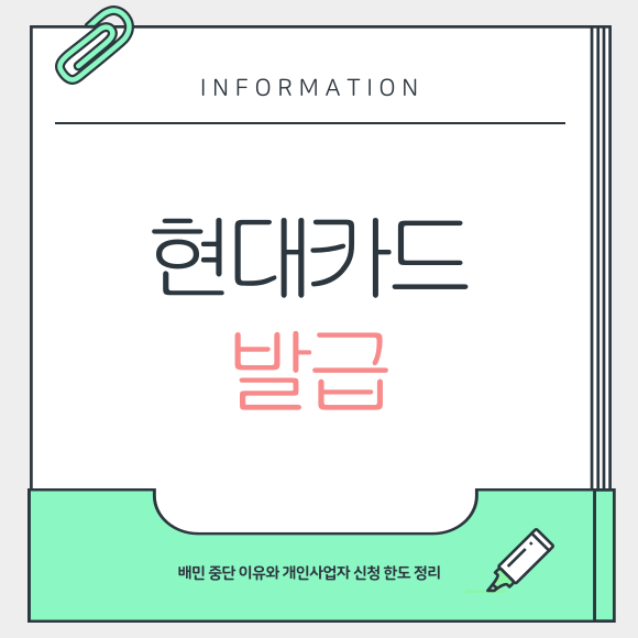 현대카드 발급, 11월 19일 배민 중단, 개인사업자 신청 및 한도는? : 네이버 블로그