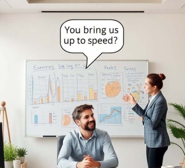 Can you bring me up to speed? (지금까지 있었던 일들을 저에게 설명해 주시겠어요? ) : 네이버 블로그