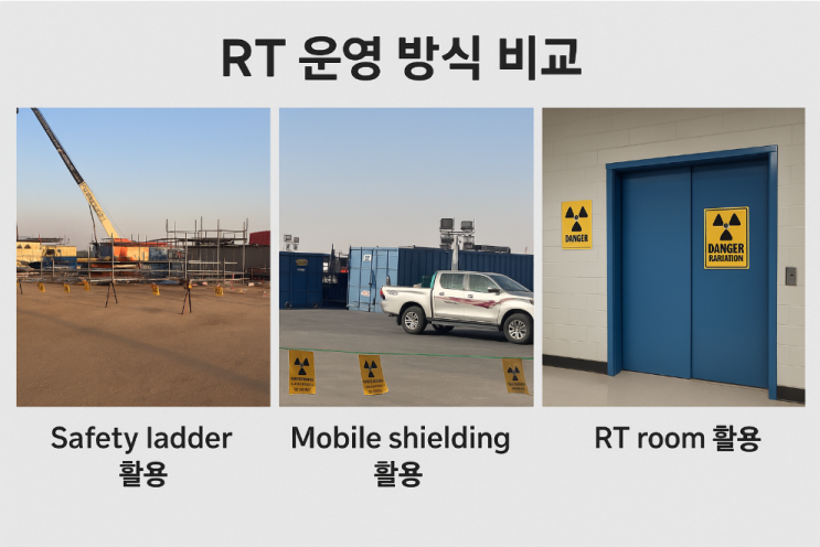 20251125 현장 여건에 따른 RT 적용 방법 비교( Safety ladder + 부분 RT / 이동형 차폐시설 / RT ...